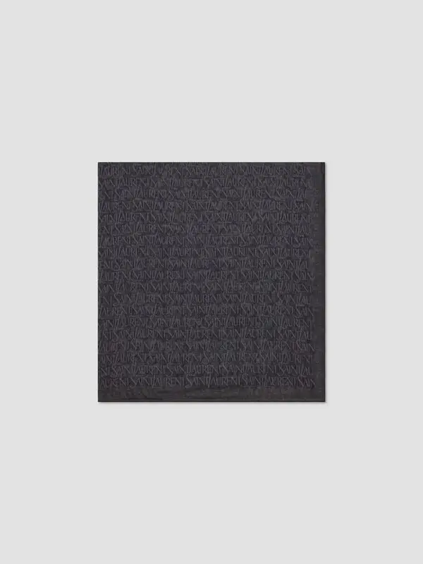 Saint Laurent Large Square Scarf In Casein Fiber And Modal - Medium Grey