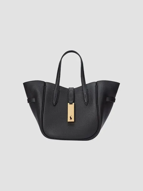 Polo Ralph Lauren Polo Id Leather Crossbody Tote Bag - Black
