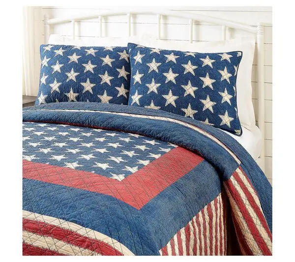 MODERN HEIRLOOM Americana Patch 3pc King Quilt Set