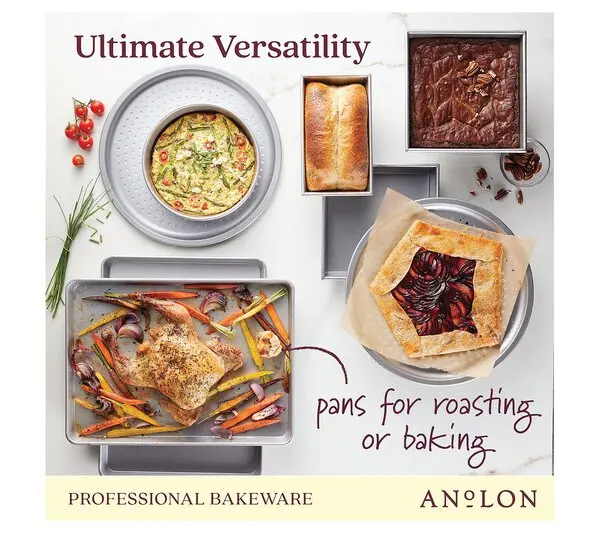 ANOLON Pro-bake Aluminized Steel 2pc Half Sheet Baking Pan Set