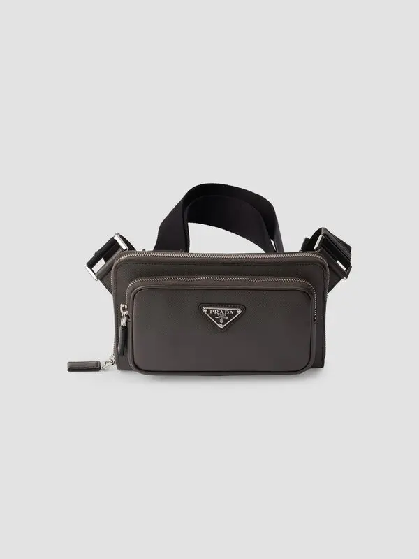 Prada Saffiano Leather Belt Bag - Grey