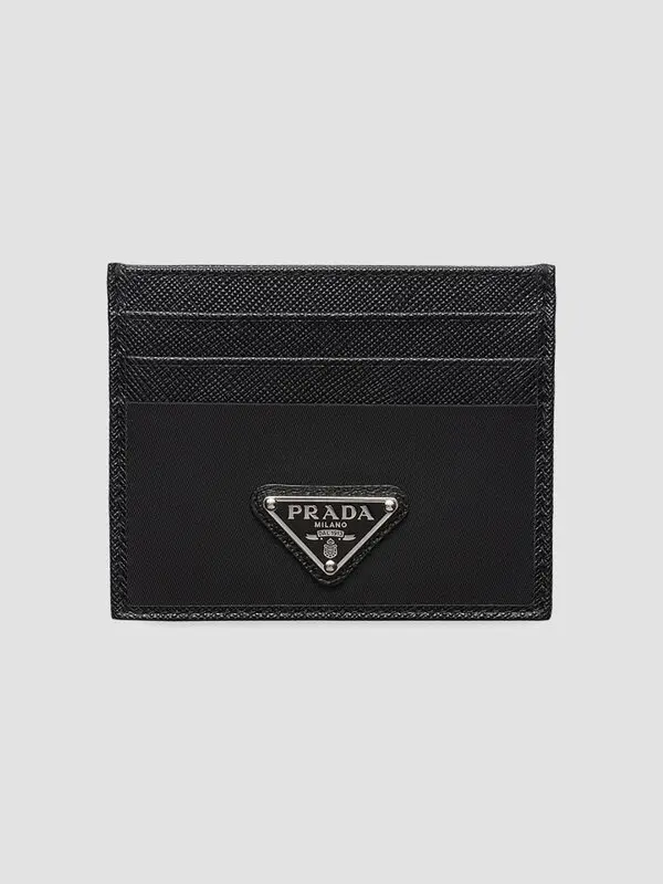 Prada Re-nylon And Saffiano Leather Card Holder