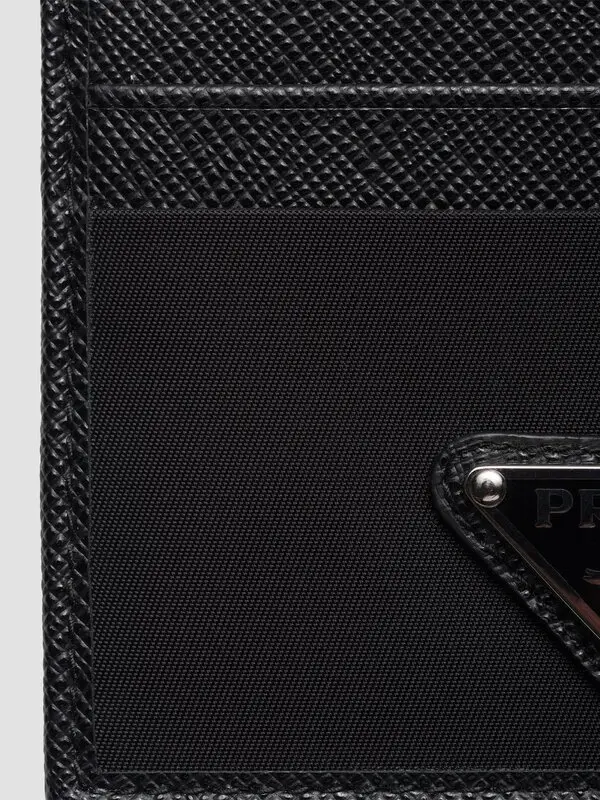 Prada Re-nylon And Saffiano Leather Card Holder