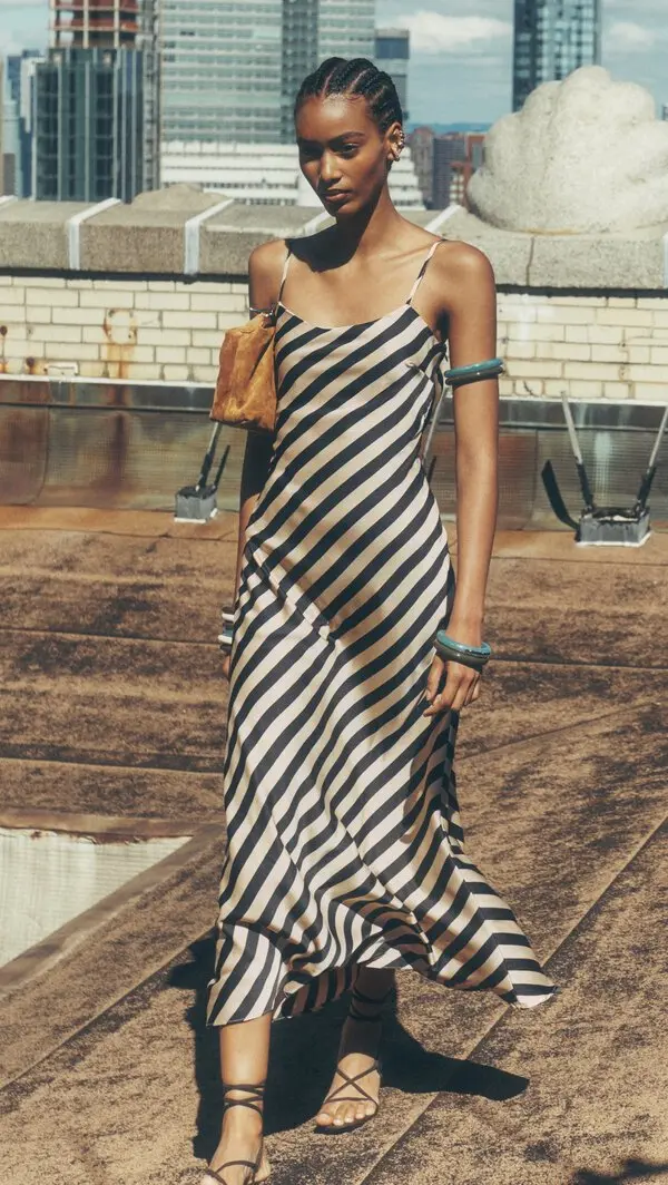 Endless Rose Striped Maxi Slip Dress