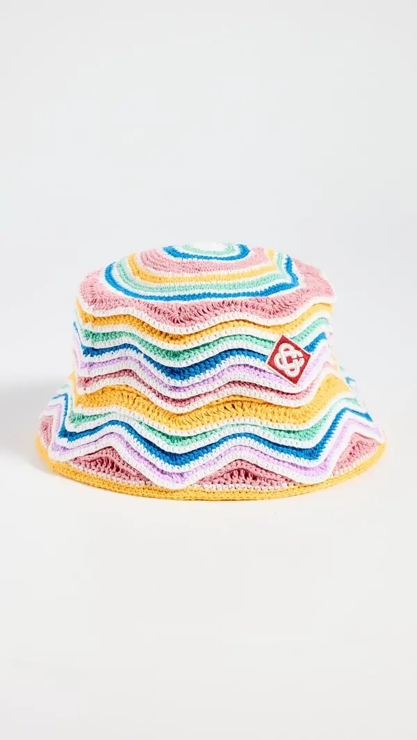 Casablanca STRIPED CROCHET HAT カサブランカ CASABLANCA | CASABLANCA COTTON CROCHET HAT | FIVESTORYNY.COM