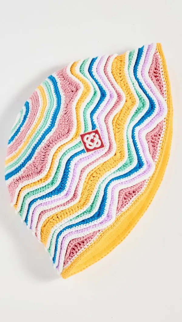 Casablanca STRIPED CROCHET HAT カサブランカ CASABLANCA | CASABLANCA COTTON CROCHET HAT | FIVESTORYNY.COM