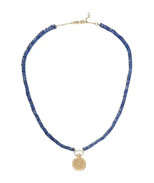 DIANE KORDAS 14-karat Kyanite And Diamond Starburst Necklace - Gold