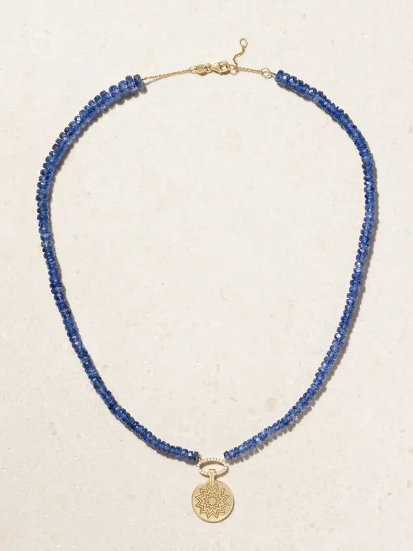 DIANE KORDAS 14-karat Kyanite And Diamond Starburst Necklace