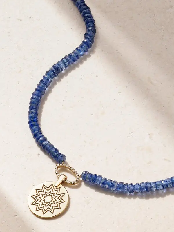 DIANE KORDAS 14-karat Kyanite And Diamond Starburst Necklace