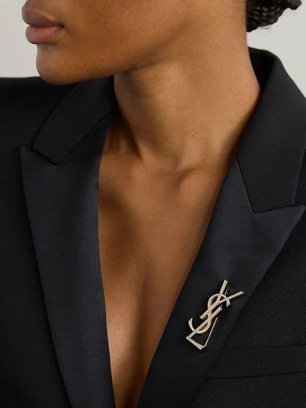 Saint Laurent Cassandre Brooch - Gold