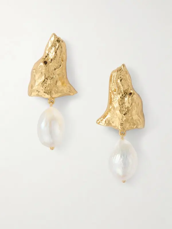Pacharee Bangkaew -plated Pearl Drop Earrings - Gold