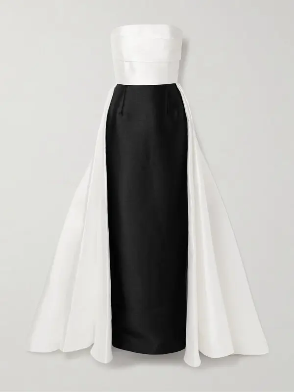 Solace London Tiffany Strapless Satin-twill Gown