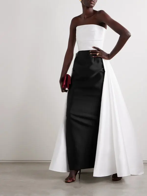 Solace London Tiffany Strapless Satin-twill Gown