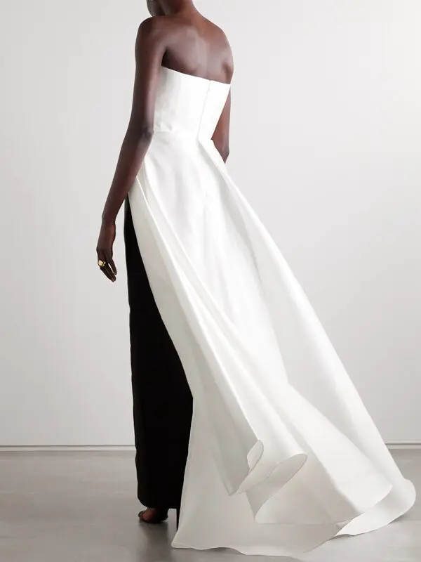 Solace London Tiffany Strapless Satin-twill Gown