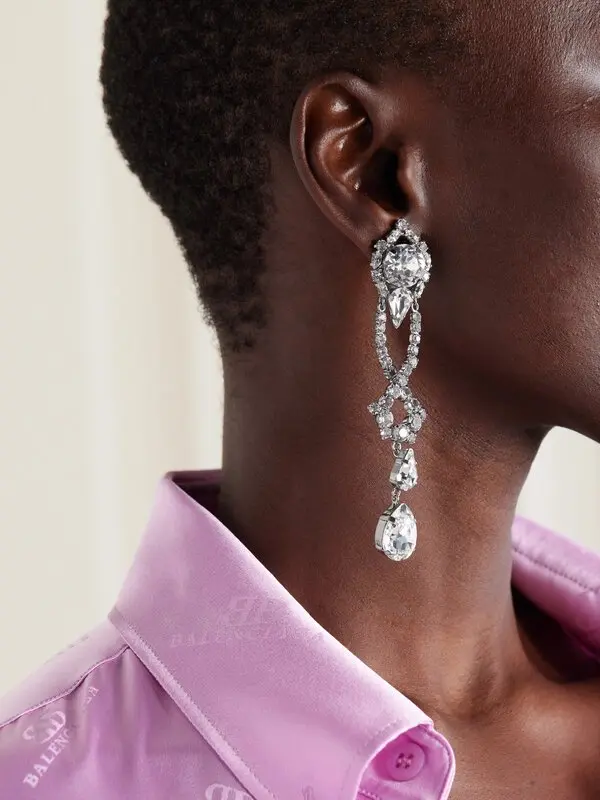 Balenciaga Palazzo -tone Crystal Drop Earrings
