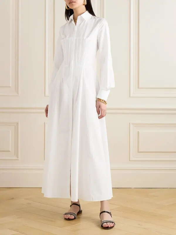 Gabriela Hearst Eugene Cotton-poplin Maxi Shirt Dress