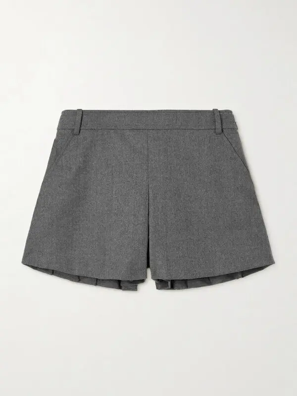 TOM FORD Pleated Wool-twill Shorts - Gray