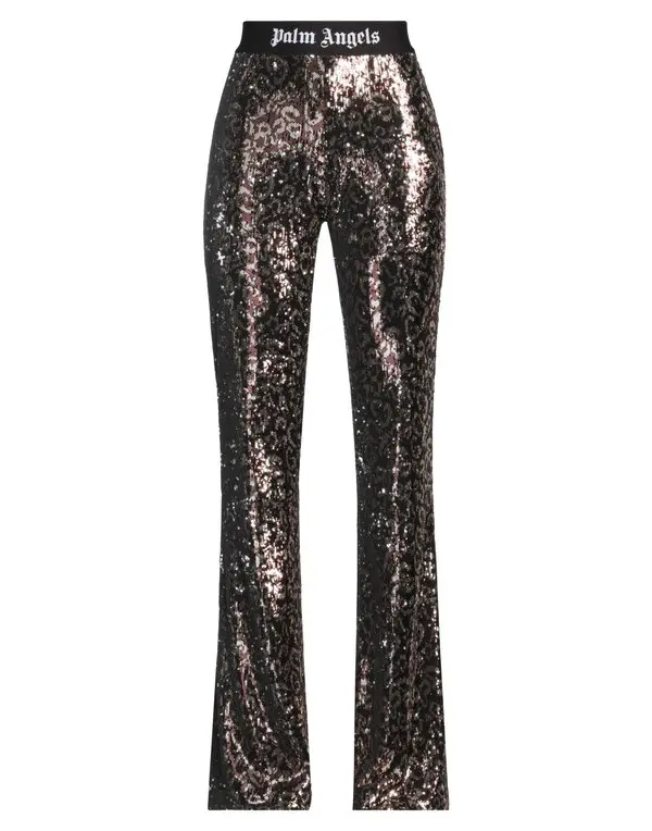 Palm Angels Sequined Leopard Print Flare Pants