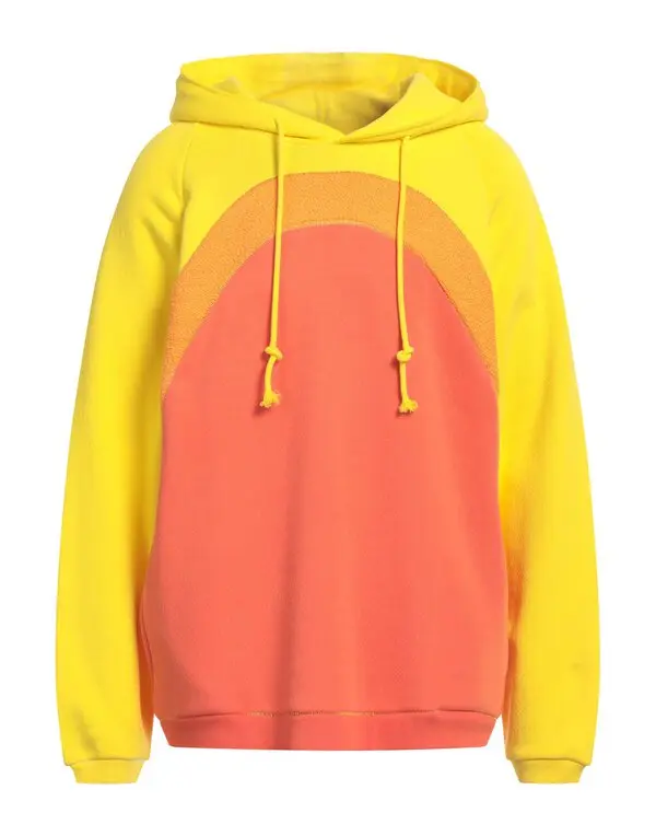 Erl Printed Swirl Fleece Hoodie Knit - Yellow - 31% Off | Editorialist