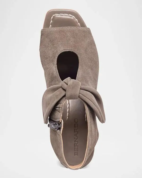 Bernardo Lizzie Suede Knot Sandals - Dkred