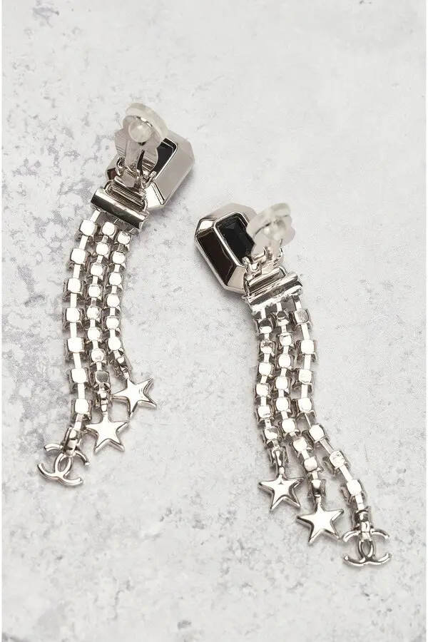 Chanel Rhinestone Dangle Earrings