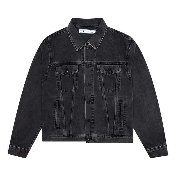 Off-White Negative Mark Slim Denim Jacket - Grey