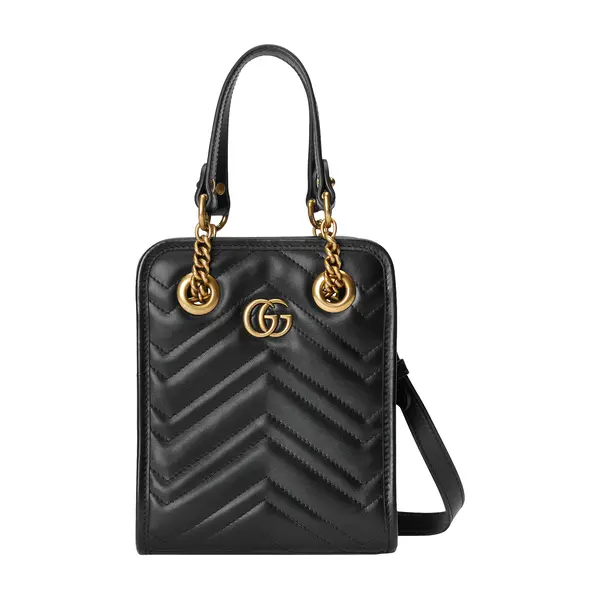 Gucci Gg Marmont Matelassé Mini Bag Black Editorialist