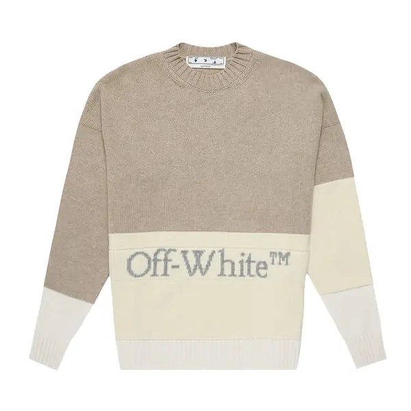 Off-White Blocked Knit Crewneck - Cream