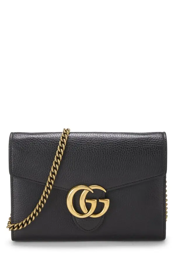 Gucci Leather Gg Marmont Wallet On Chain