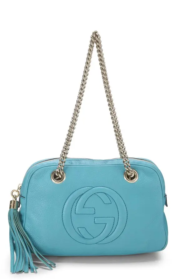 Gucci Leather Soho Chain Shoulder Bag - Blue
