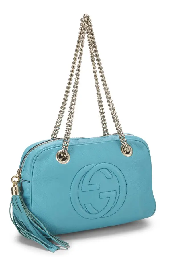 Gucci Leather Soho Chain Shoulder Bag - Blue