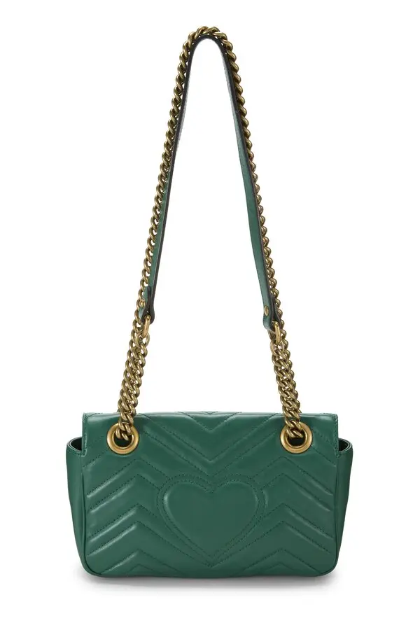 Gucci Leather Gg Marmont Shoulder Bag - Green