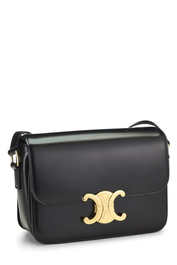 Celine Triomphe Calfskin Bag - Black | Editorialist