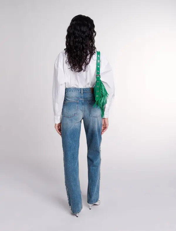 Maje Cotton Embroidered Jeans