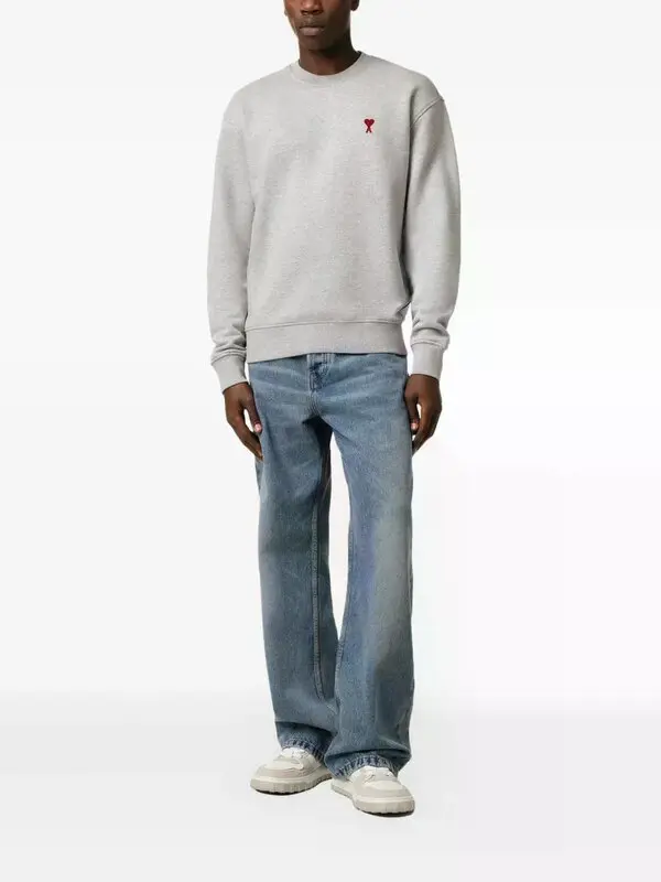 AMI Paris De Coeur Cotton Sweatshirt - Grey