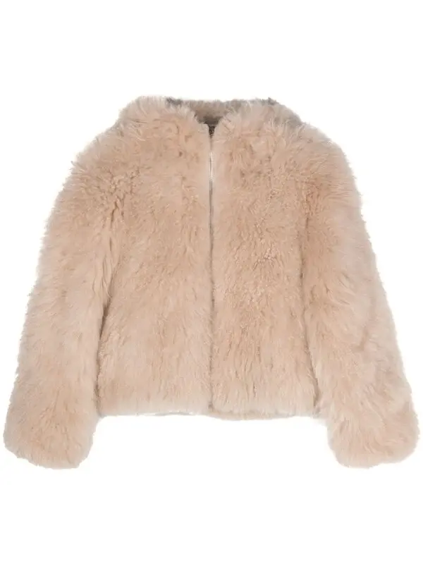 LISKA Fur-design Cashmere Hooded Jacket