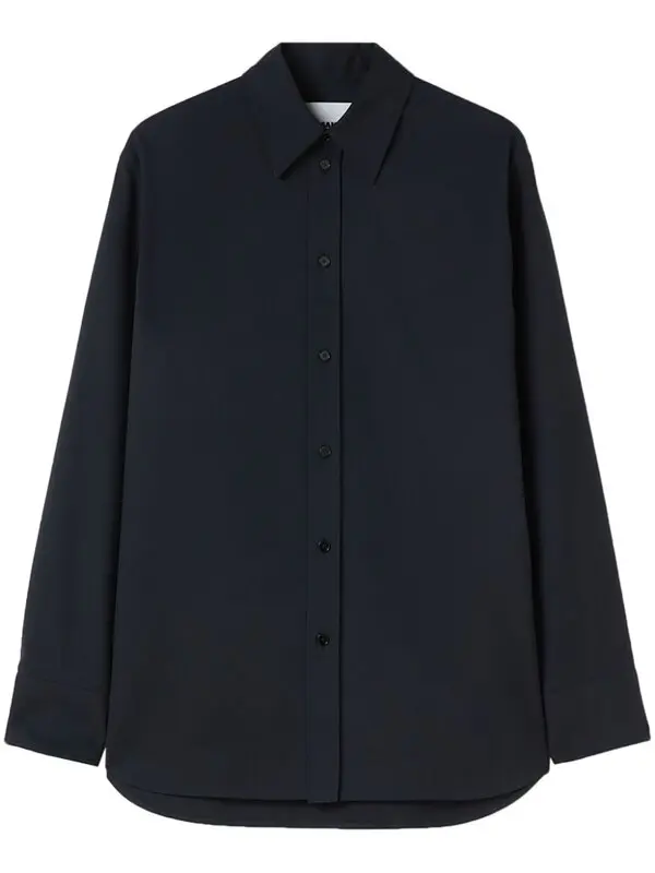 JIL SANDER Long-sleeve Wool Shirt - Blue