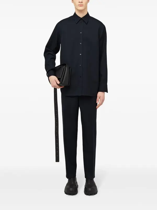 JIL SANDER Long-sleeve Wool Shirt - Blue
