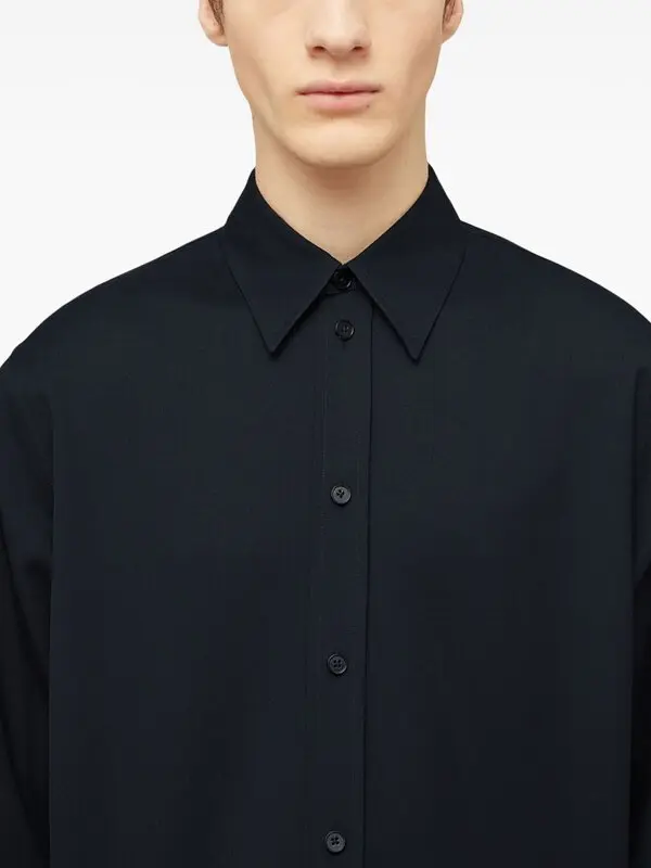 JIL SANDER Long-sleeve Wool Shirt - Blue