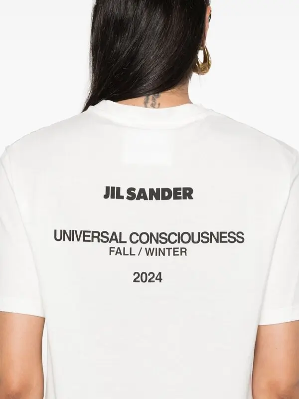JIL SANDER Logo-print Cotton T-shirt - Neutrals