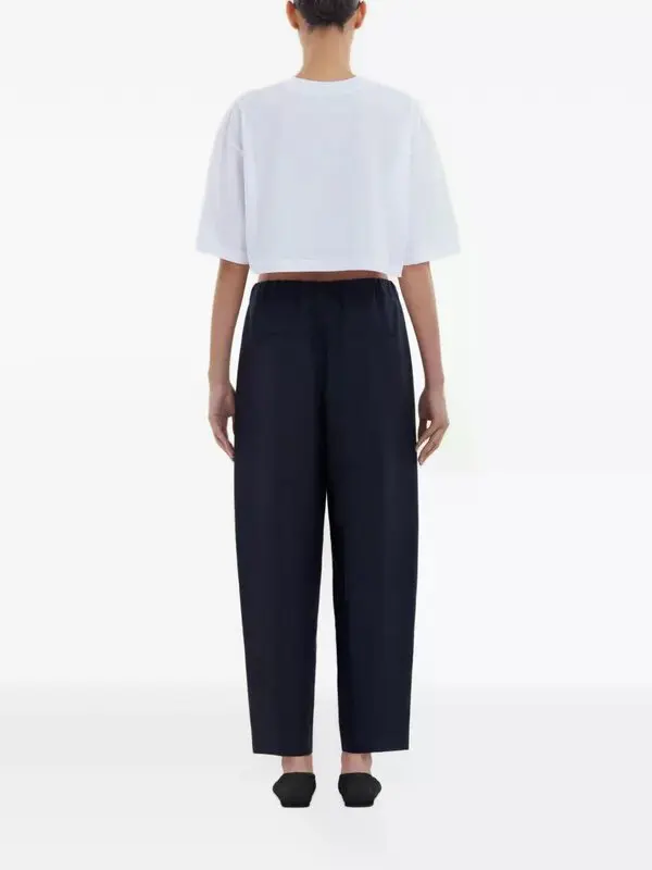 Marni Logo-embroidered Tapered Trousers - Blue
