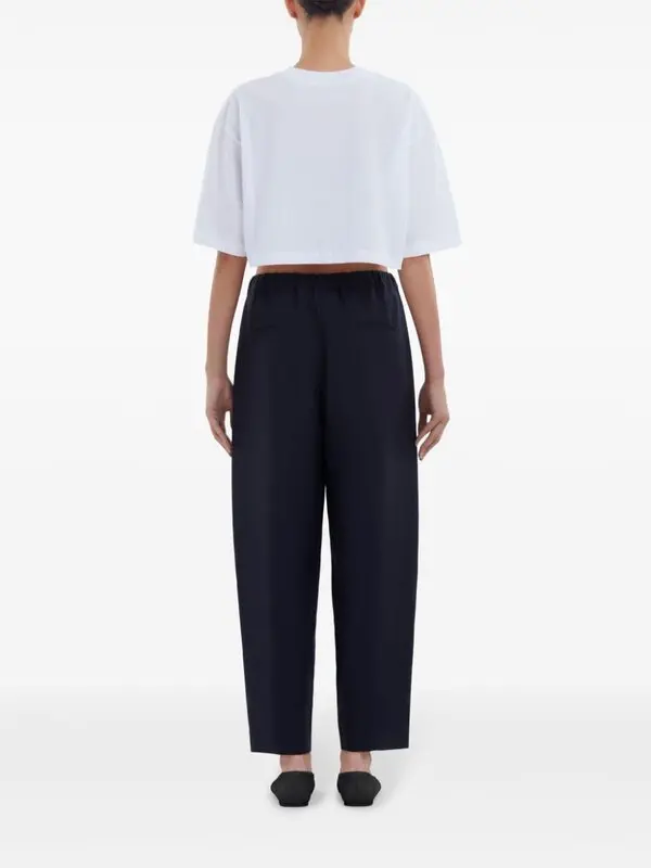 Marni Logo-embroidered Tapered Trousers - Blue
