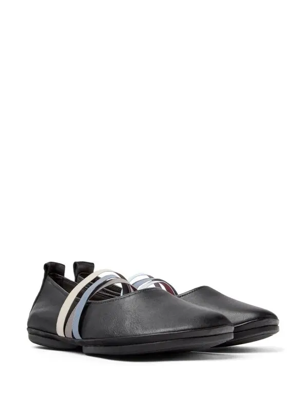 Camper Right Nina Twins Leather Ballerinas - Black