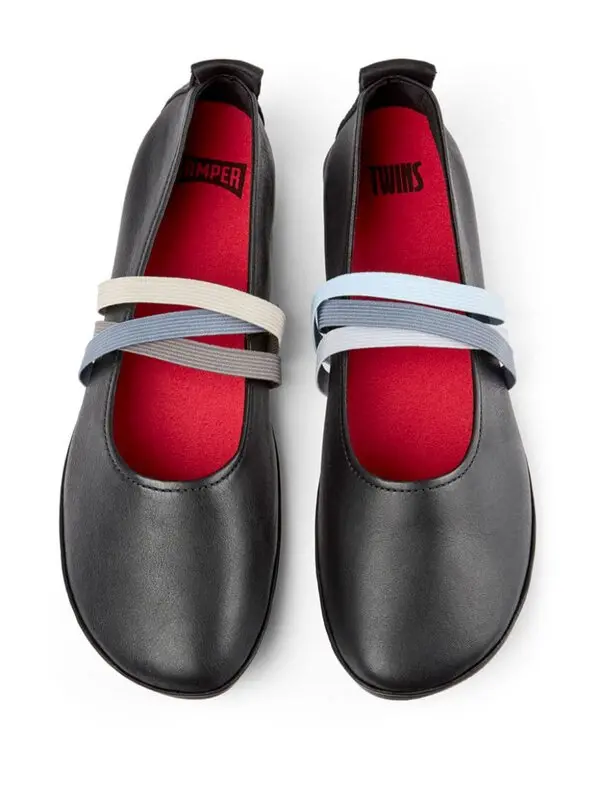 Camper Right Nina Twins Leather Ballerinas - Black