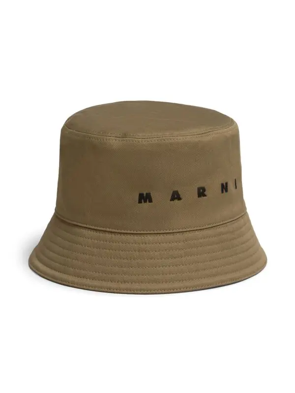 Marni Logo-embroidered Bucket Hat - Neutrals
