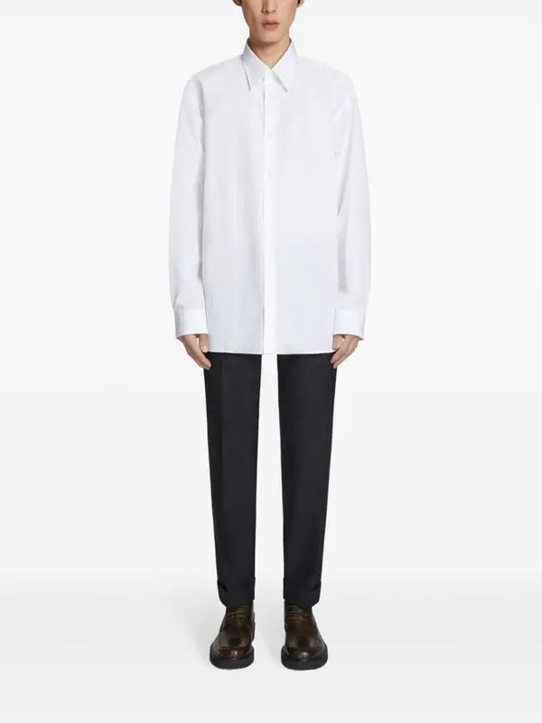 Dries Van Noten Long-sleeve Cotton Shirt - White