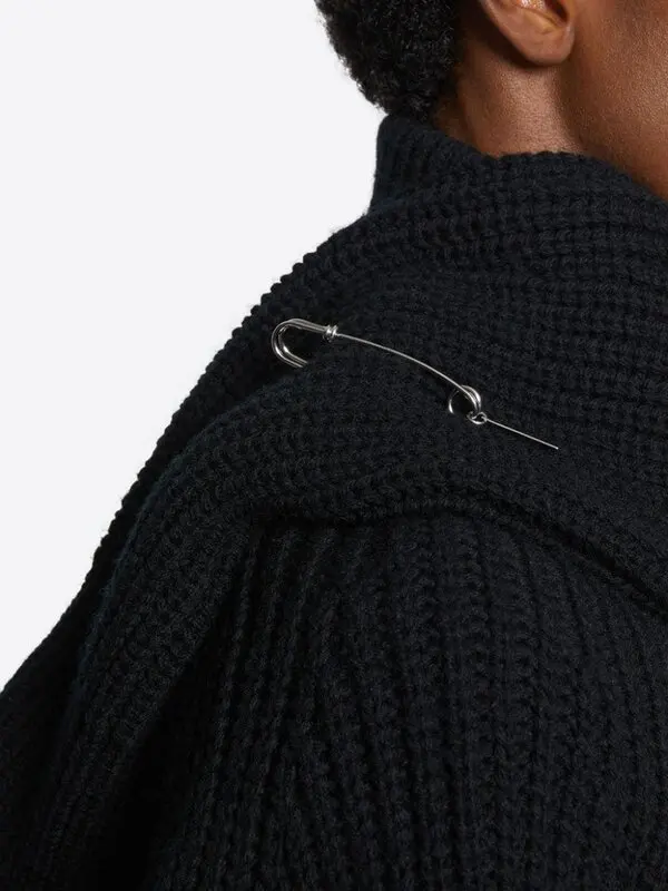 Dries Van Noten Logo-Engraved Safety-Pin Brooch - Silver