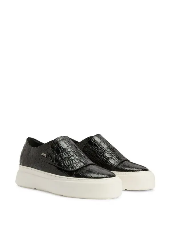 GIUSEPPE ZANOTTI Crocodile-embossed Monk Strap Sneakers
