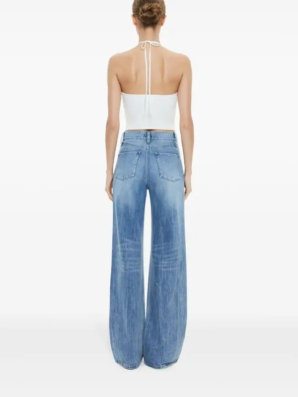 Alice + Olivia Linnie Ribbed-knit Halter Top