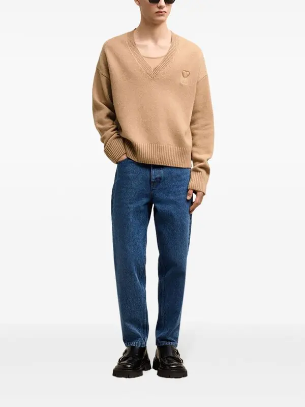 Ami De Coeur V-neck Jumper - Neutrals